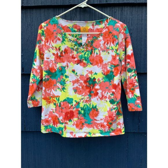 Ruby Rd. | Tops | Ruby Rd Water Color Stone Embellished Top | Poshmark